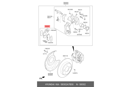 KIA 58302-A7B30 58302-3RA70,58302-3ZA10,58302-A7B30,58302-A7B31,58302 ...