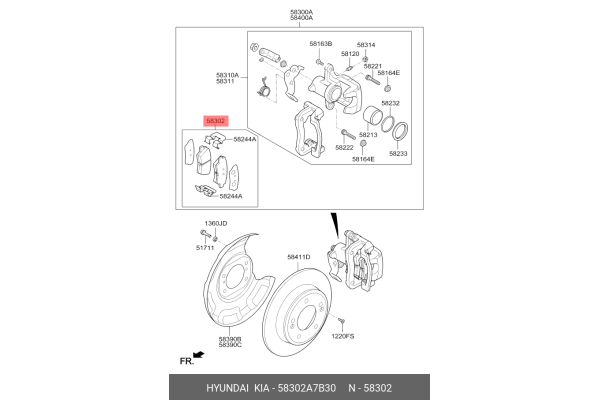 KIA 58302-A7B30 58302-3RA70,58302-3ZA10,58302-A7B30,58302-A7B31,58302 ...