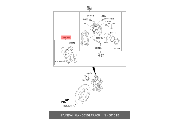 KIA 58101-A7A00 58101-A4A17,58101-2VA60,58101-A7A00,1064001724-02