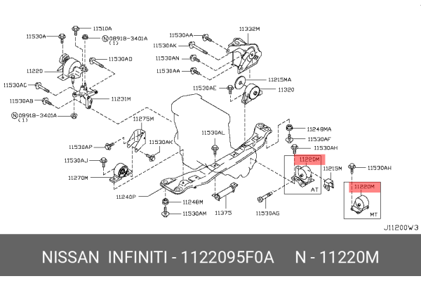 NISSAN 11220-95F0A 11220-4M405,11220-95F0A,11220-5M505,11220-4U700