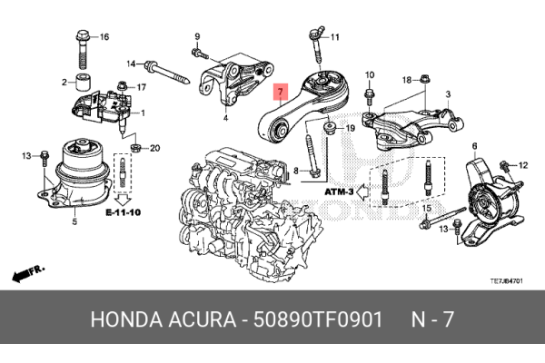 HONDA 50890-TF0-901 50890-TF0-901