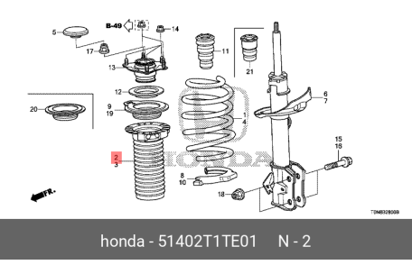 HONDA 51402-T1T-E01 51402-SWA-305,2905206XKZ16A,51402-STK-A02,51402-T1T ...