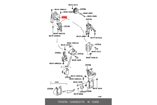 TOYOTA 12305-22170 12305-22110,12305-22180,12305-22170,12305-0D021