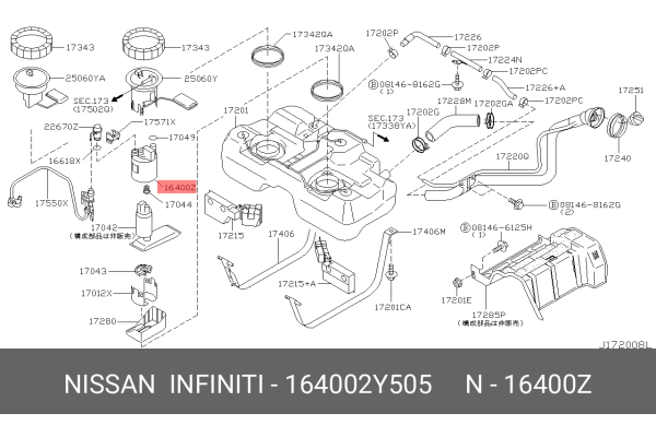 NISSAN 16400-2Y505 16400-2Y505,16400-2Y501