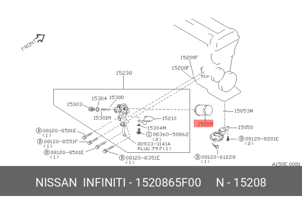 NISSAN 15208-65F00 15208-65F0A,1N08-14-302,1109L9,77 00 112 686,15208 ...