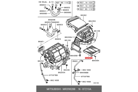 MITSUBISHI MR398288 XR398288D,XR398288,MR398288,MN185231,MZ600143,MZ690361