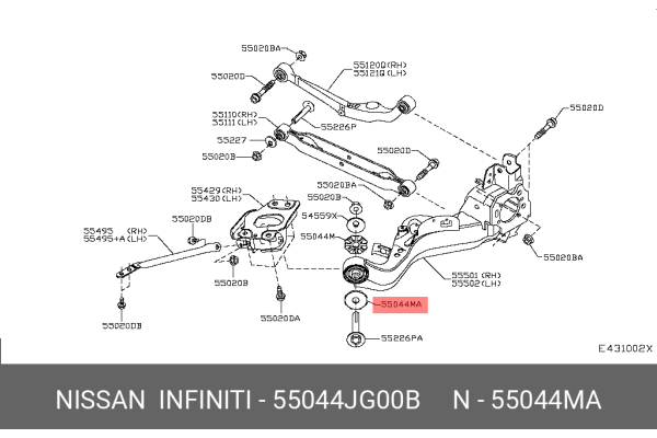 NISSAN 55044-JG00B 55501-JG000_BH,55501-4CA0C_BH,55501-4CL0D_BH