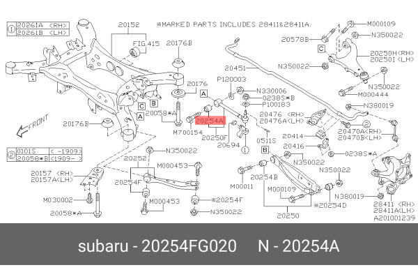 SUBARU 20254-FG020 20254-AE010,20254-FG020,SU003-00367