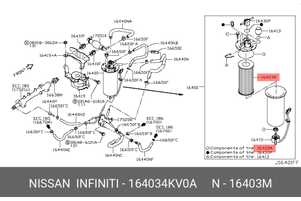NISSAN 16403-4KV0A 16403-4KV0A