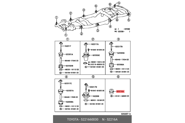 TOYOTA 52216-60030 52216-60030