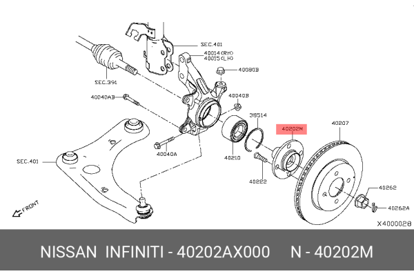 NISSAN 40202-AX000 40202-AX000