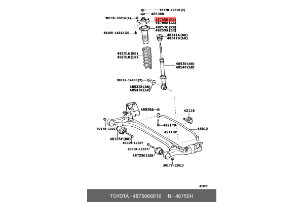 TOYOTA 48750-68010 48750-0M020,48750-68010