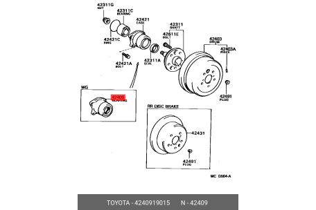 TOYOTA 42409-19015 42409-19015,42409-12020