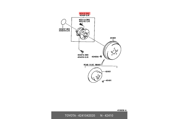 TOYOTA 42410-42020 42410-42020