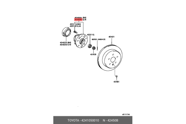 TOYOTA 42410-50010 42410-50010