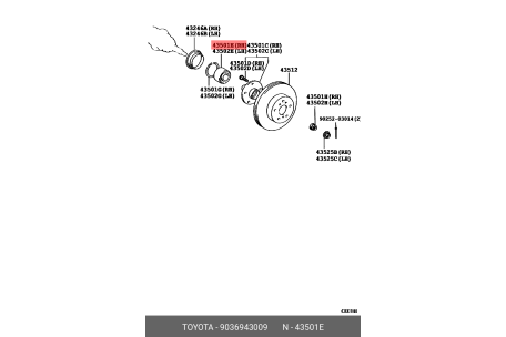 TOYOTA 90369-43009 90369-43008,90369-43009