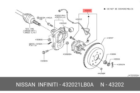 NISSAN 43202-1LB0A 43202-1LB0A,43202-1LA0A