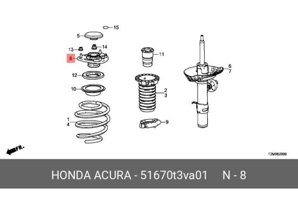 HONDA 51670-T3V-A01 51670-T3V-A01,51670-T2A-A01