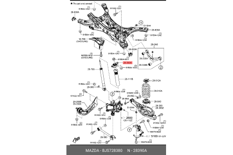 MAZDA BJS7-28-380 KA0T-28-910F_MS,GHY5-28-910_MS,GHK5-28-910D_MS,GHK5 ...