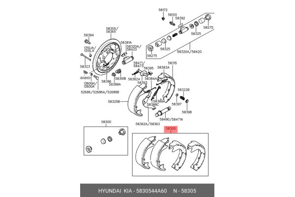 HYUNDAI 58305-44A60 0K756-26-38Z,S085-49-380