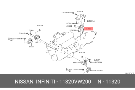 NISSAN 11320-VW200 11320-VW200,11320-VW201