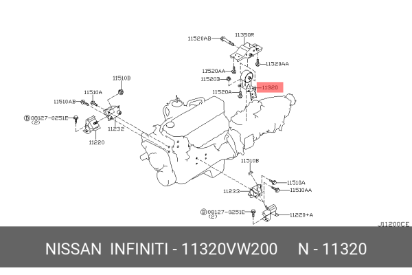 NISSAN 11320-VW200 11320-VW200,11320-VW201