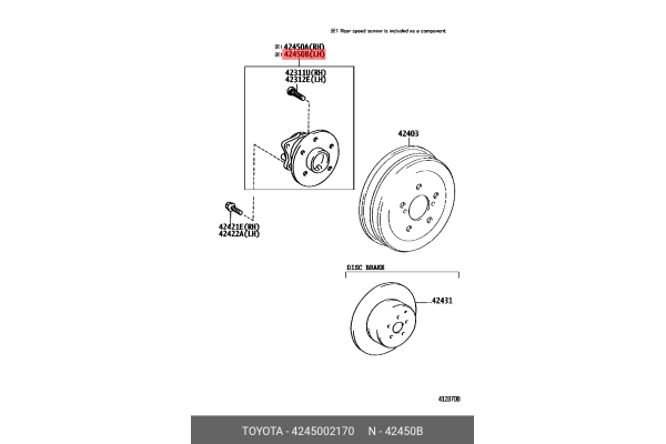 TOYOTA 42450-02170 42450-02210,42450-12170,42450-02211