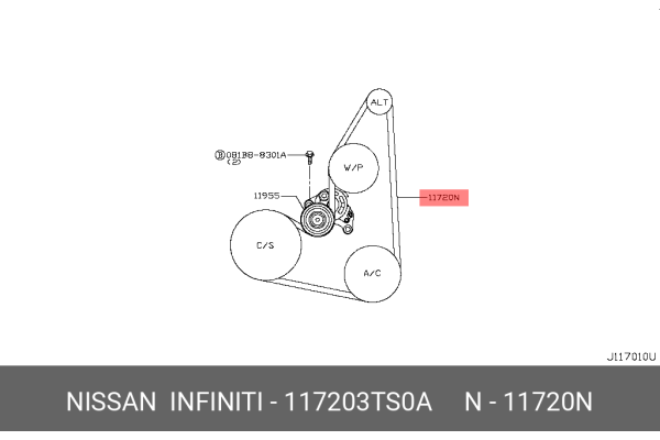 NISSAN 11720-3TS0A 11720-3TA0A,11720-3TS0A,11720-4BA0A,4573727,4668324