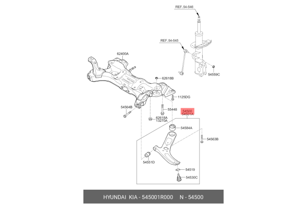 HYUNDAI 54500-1R000 54500-4L000,54500-1R000,54500-4L000