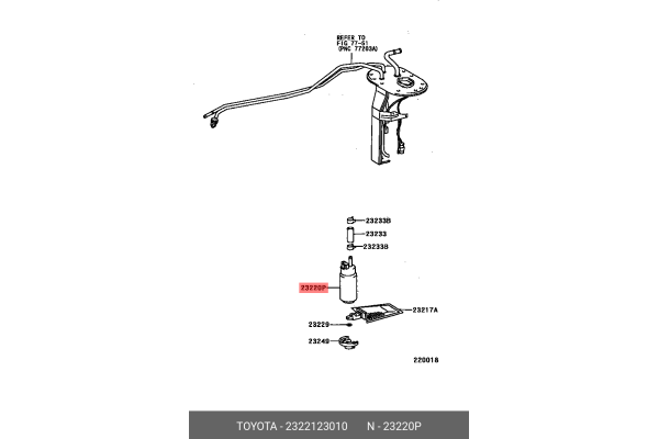 TOYOTA 23221-23010 23221-23020,23221-23010,23221-22030