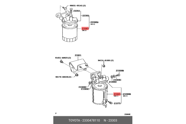 TOYOTA 23304-78110 23304-78110,23401-7811L