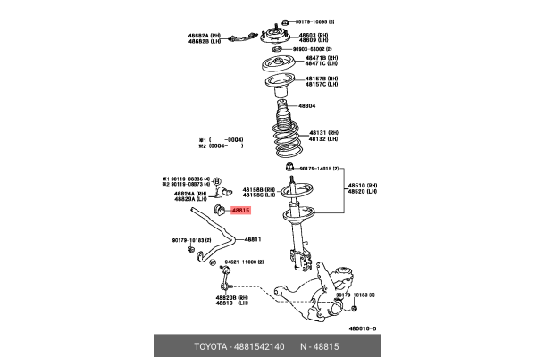 TOYOTA 48815-42140 48815-42100,1014013363,1014027769,101401336351
