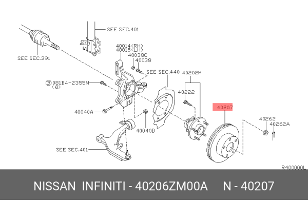 NISSAN 40206-ZM00A 40206-AR002,40206-AR00A,40206-AR00B,40206-1JR1A