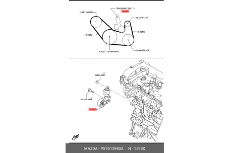 MAZDA P51D-15-980A P51D-15-980,P51D-15-980A,P51D15980B,16620WB002