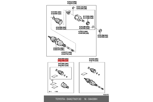 TOYOTA 04427-60130 04427-60130,04427-60131,04427-60132