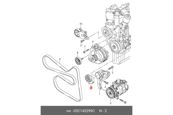 VAG 03C 145 299 C 03C 145 299 C,03C 145 299 Q,1J0 145 299