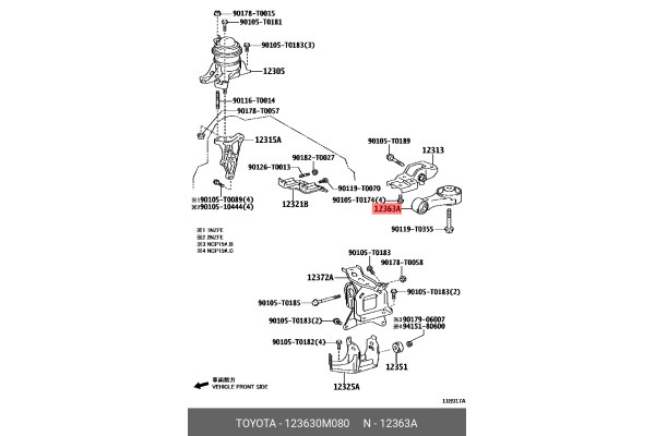 TOYOTA 12363-0M080 12363-0M100,12363-0M080
