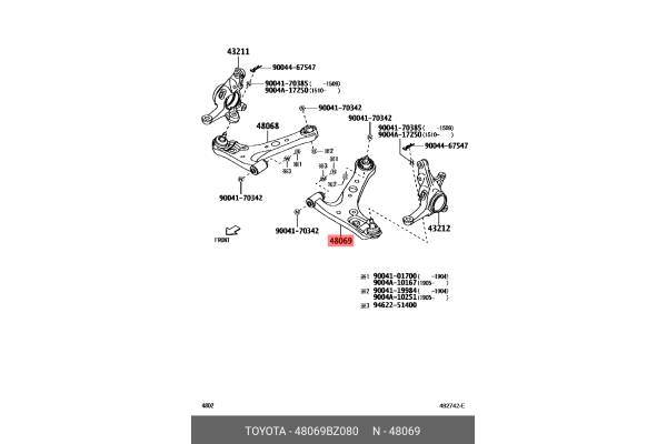TOYOTA 48069-BZ080 48069-BZ080