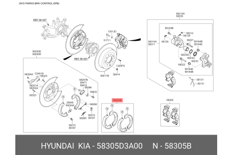HYUNDAI 58305-D3A00 58305-D3A00,58305-2PA10