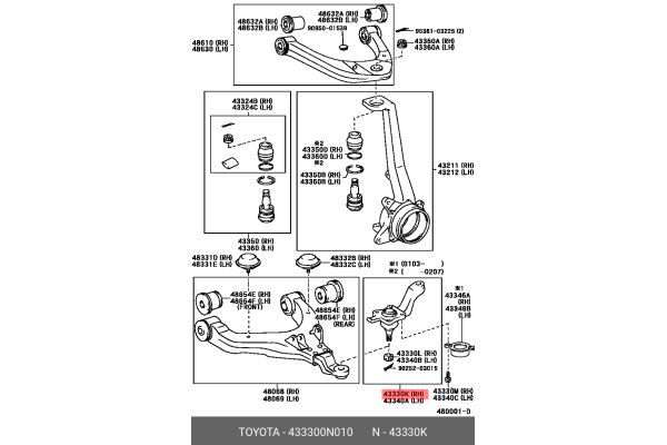 TOYOTA 43330-0N010 43330-39625,43330-0N010