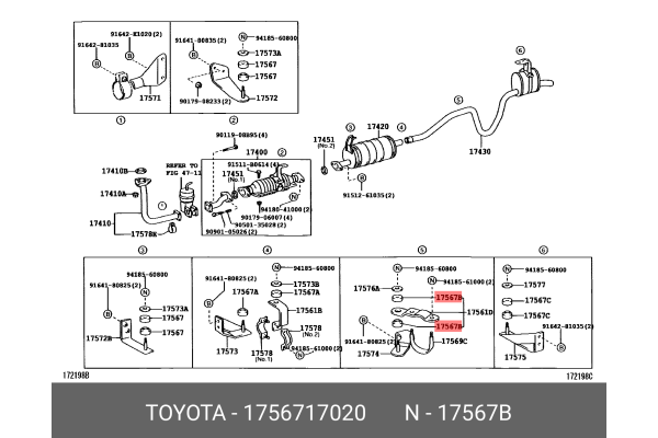 TOYOTA 17567-17020 17567-61030,17567-17020