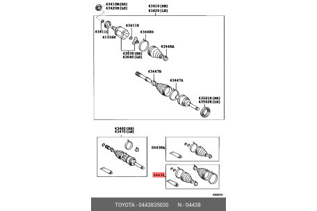 TOYOTA 04438-35030 04438-35030,04438-35060,04438-35061,04438-35062