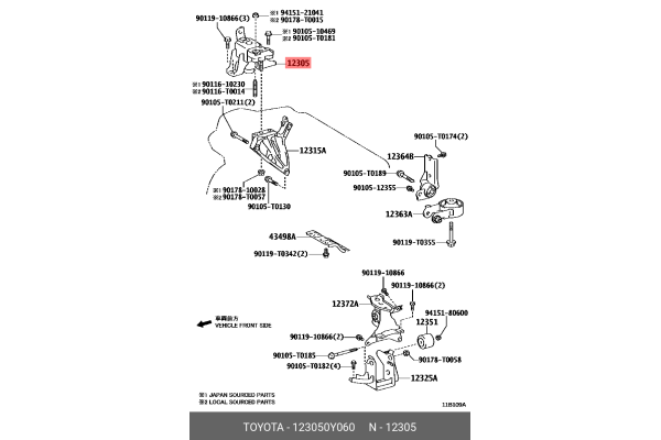 TOYOTA 12305-0Y060 12305-0Y060