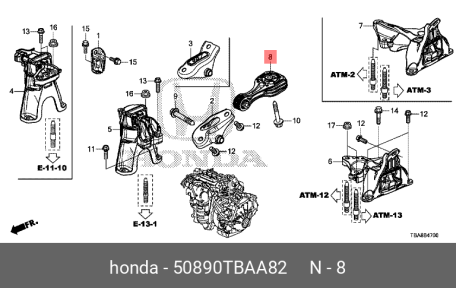 ENGINE MOUNTING XM 50890-TBA-A82 50890-TBA-A82