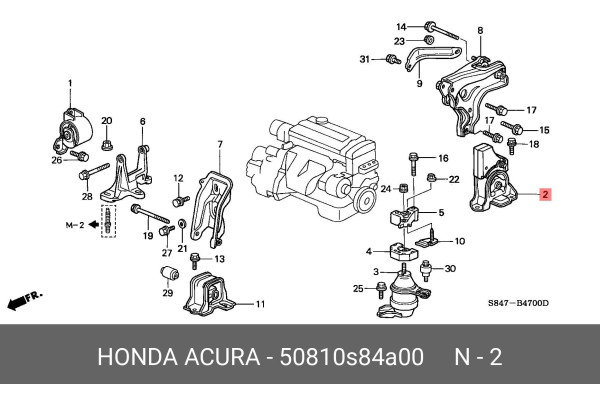 HONDA 50810-S84-A00 50810-S84-A00
