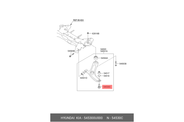 KIA 54530-0U000 54503-22A00,54530-0U000,54530-3X000,54530-25000,54530 ...