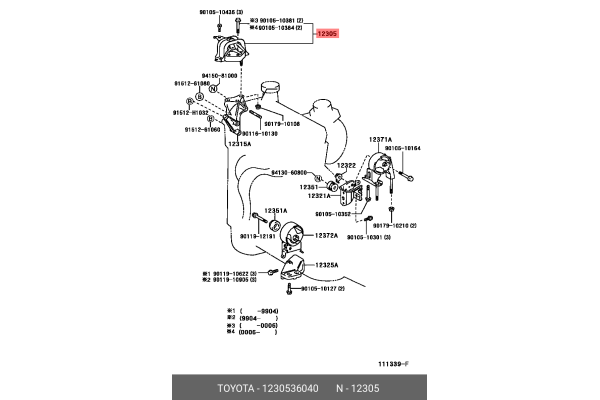 TOYOTA 12305-36040 12305-36040,12305-0V010