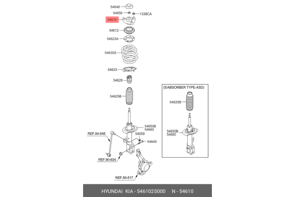 HYUNDAI 54610-2S000 54610-2T000,54610-3S000,54610-2S500