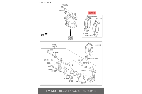 HYUNDAI 58101-G6A00 58101-G6A00,58101G6A00
