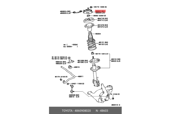 TOYOTA 48609-08020 48609-33170,48609-58010,48609-33150,48609-48020 ...